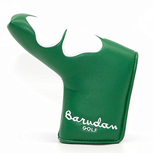 Barudan Golf Blade Putter Head Cover, 4 Leaf Clover Lucky Golf Putter Headcover Magnetic - Club Protective Case fits for Scotty Cameron, Odyssey, Ping - PU Leather Golf Headcovers