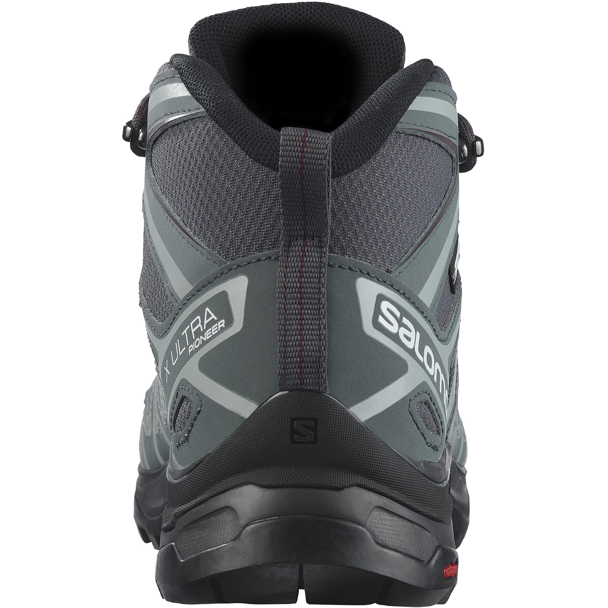 Salomon Women's X ULTRA PIONEER MID CLIMASALOMON™ WATERPROOF Hiking Boots for Women, Ebony / Stormy Weather / Wine Tasting, 9