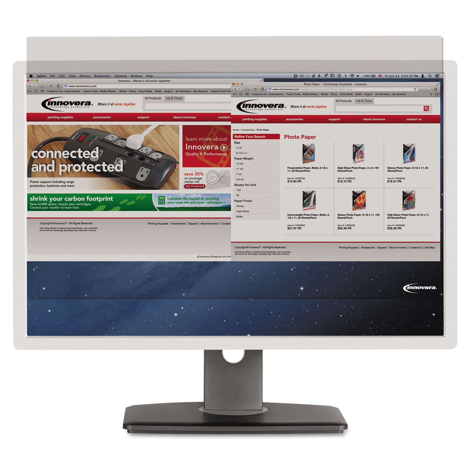 Innovera BLF23W9 Blackout Privacy Filter for 23-Inch Widescreen LCD 16:9 Aspect Ratio