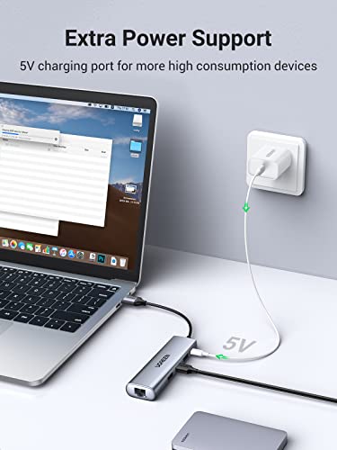 UGREEN USB 3.0 Ethernet Adapter Hub with RJ45 10 100 1000 Gigabit Ethernet Converter LAN Wired Network Adapter 3 Ports USB 3.0 Hub Compatible for MacBook Mac Mini iMac Surface Pro Chromebook Laptop PC