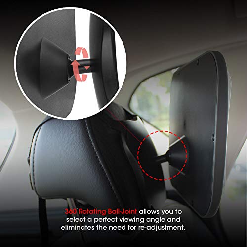 Baby Car Mirror Safety Monitor Child for Rear Facing with Wide Crystal Clear View Shatterproof, Fully Assembled, Crash Tested and Certified