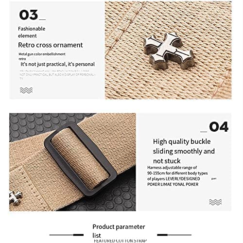 H&Z Simple Guitar Strap Acoustic Folk Guitar Belt Straps Vintage Cross Personality Guitar Straps Pick Pocket Guitar Accessories (black)