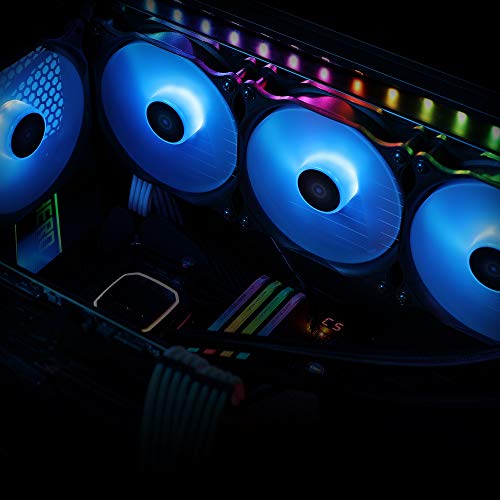 Antec 120mm Case Fan, PC Fans Blue LED, PC Case Computer Case Fan, 4-pin Molex Connector, F12 Series 3 Packs, Blue LED