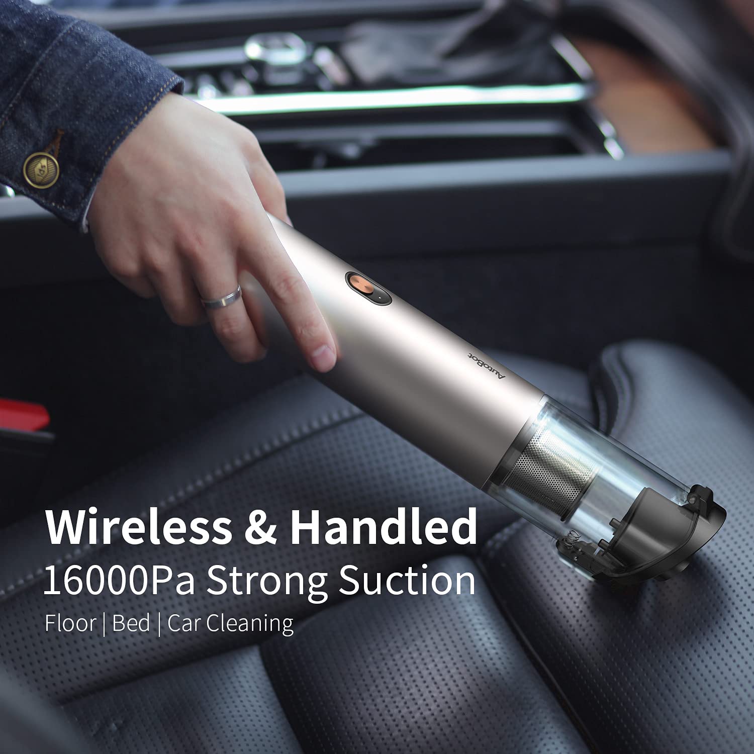AutoBot Car Vacuum, VX 16,000Pa Handheld Vacuum Cleaner with Powerful Suction, Mini Hand Vacuum with 30 Mins Runtime & 100 ML Dustcup, Portable Hand Held Vacuum with Single Touch Empty
