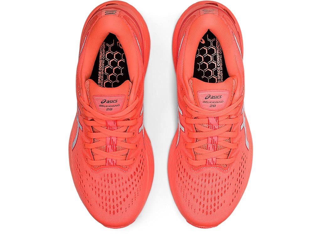 ASICS Women's Gel-Kayano 28 LITE-Show Running Shoes, 9, LITE-Show/Sun Coral