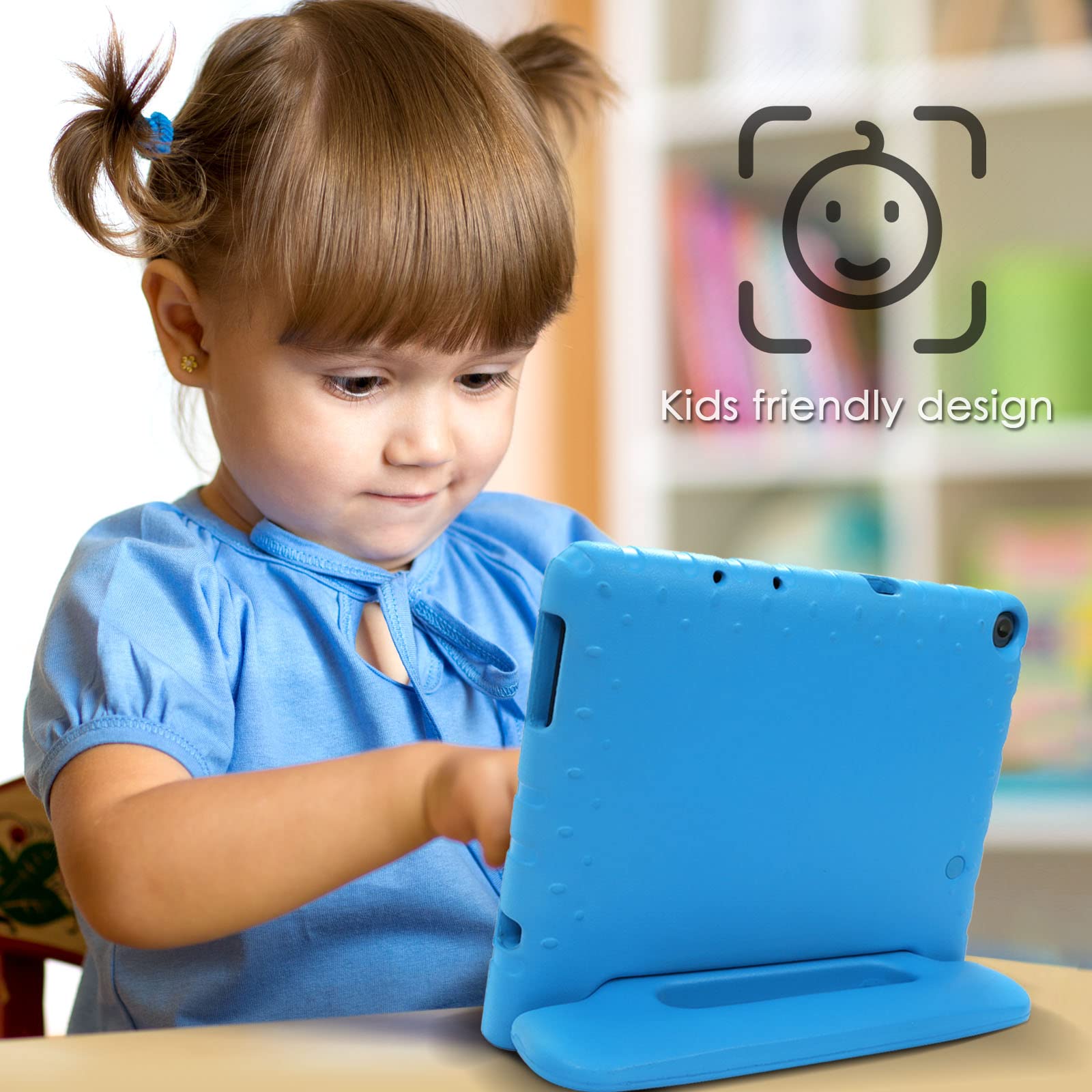 Bolete Case for Onn 10.1 Tablet Model 100011886 (2020 Generation 2) Kids 10.1 Inch Android Tablet Onn 10.1 Gen 2 Case with Handle EVA Foam Shockproof Washable Cover for Kids Adults, Children - Blue