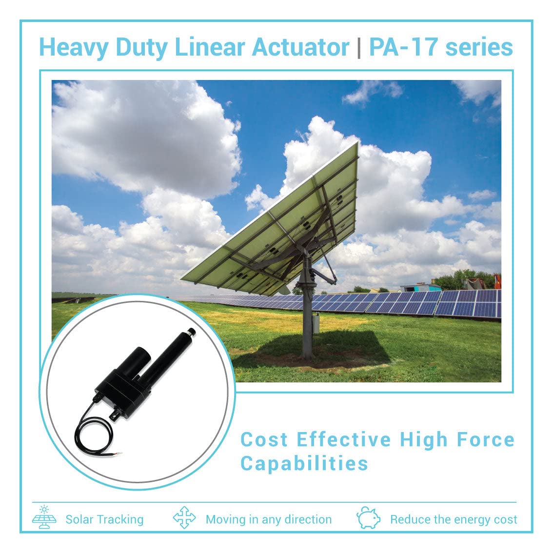 Progressive Automations 12V High Force Linear Actuator - 2 inches Stroke, 2000 lbs Force, Industrial, Heavy Duty Linear Actuator with IP65 Protection for Agriculture Automotive Industry, PA-17