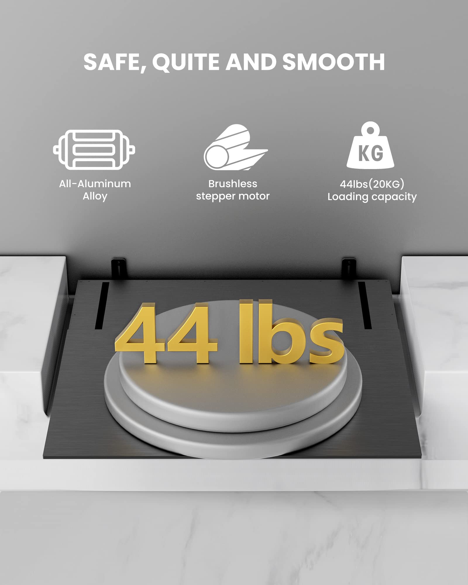 AWOL VISION IC-A120 Motorized Slider Tray for Ultra short throw(UST) projector, extend to 135" picture, automatically Retractable Tray telescopic design, smart syncs with projector's power
