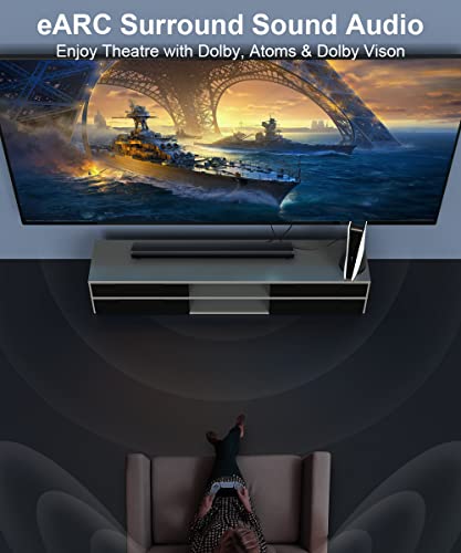 Etseinri 10K 8K 4K HDMI Cable 6.6ft, Certified 48Gbps Ultra High Speed HDMI® Cable 4K@120Hz 8K@60Hz eARC HDCP 2.2&2.3 Dynamic HDR D.olby Atmos Compatible with PS5 X-Box HDTV Monitor