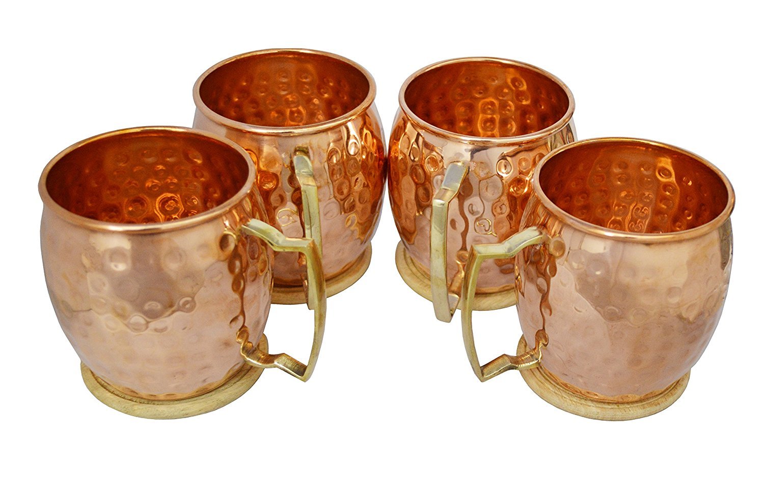 AVS Store Handmade Pure Copper Hammered Moscow Mule Mug (Pack of 4)