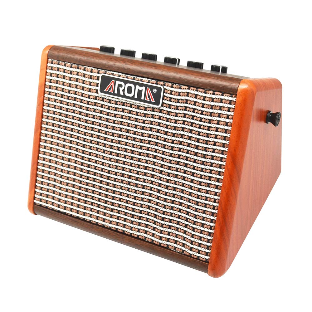 Aroma Guitar Amplifier, 15 Watt Portable Electric Guitar Amp 5 inch Speaker Bluetooth Acoustic Rechargeable Guitar Amplifier