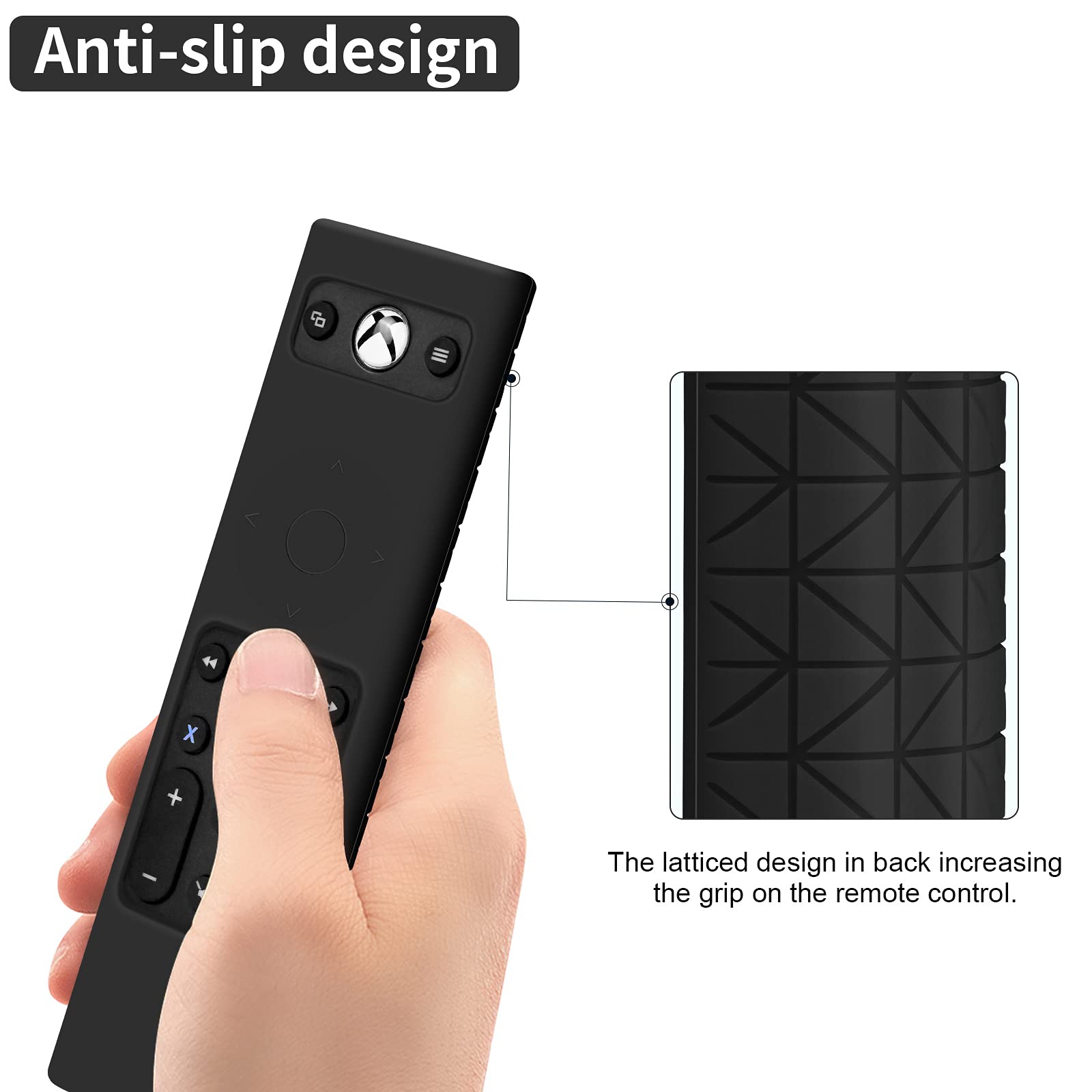 EVAHOM Silicone Case for PDP Gaming Multipurpose Media Remote Control: Xbox Series X,S/Xbox One/Xbox,Anti-Slip Shockproof Waterproof Remote Cover for PDP Xbox One,Protective Sleeve Black