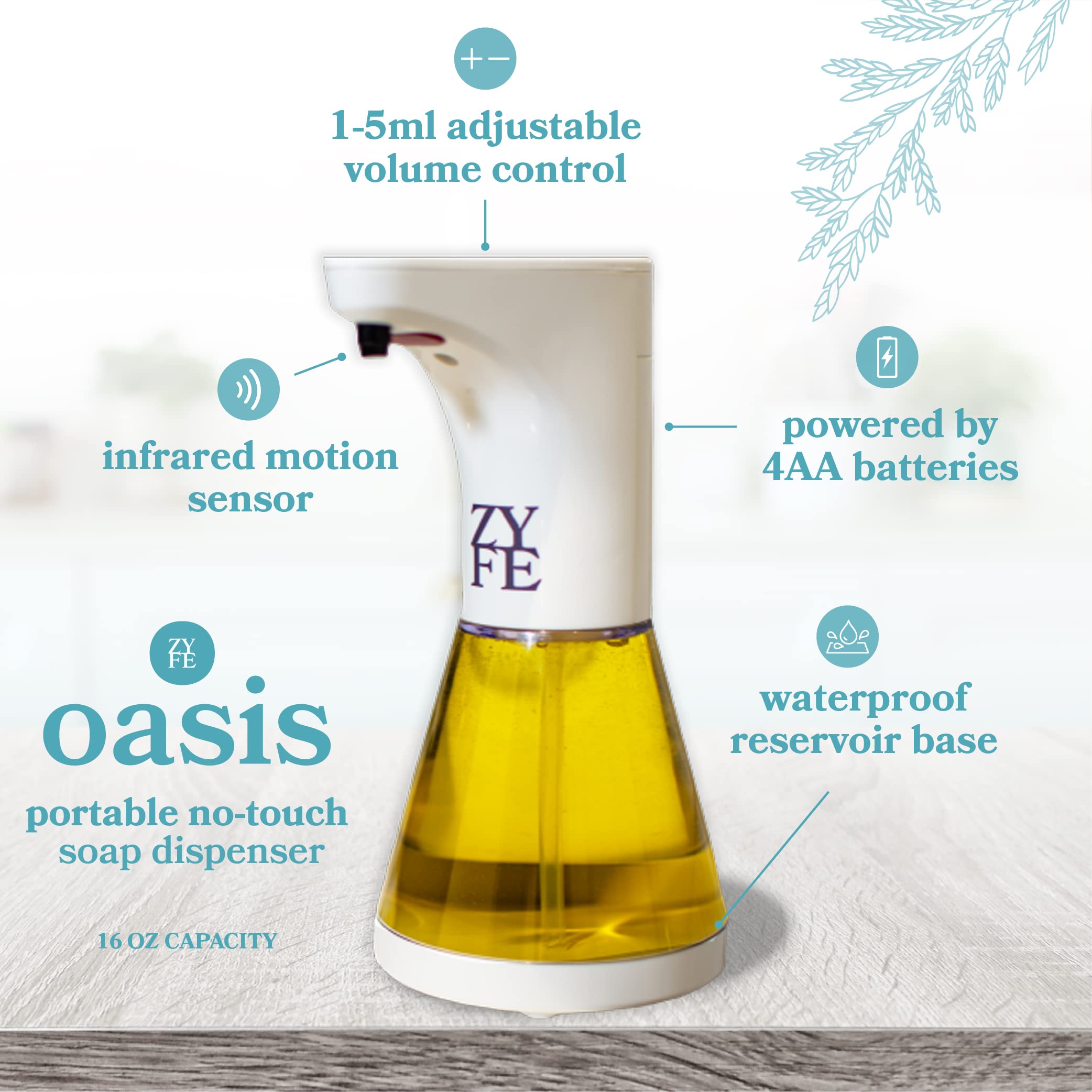 Automatic Soap Dispenser Touchless Hand Soap Dispenser for Kitchen Sink - 17oz Automatic Liquid Dish Soap Dispenser for Bathroom - dispensador de jabon liquido para cocina