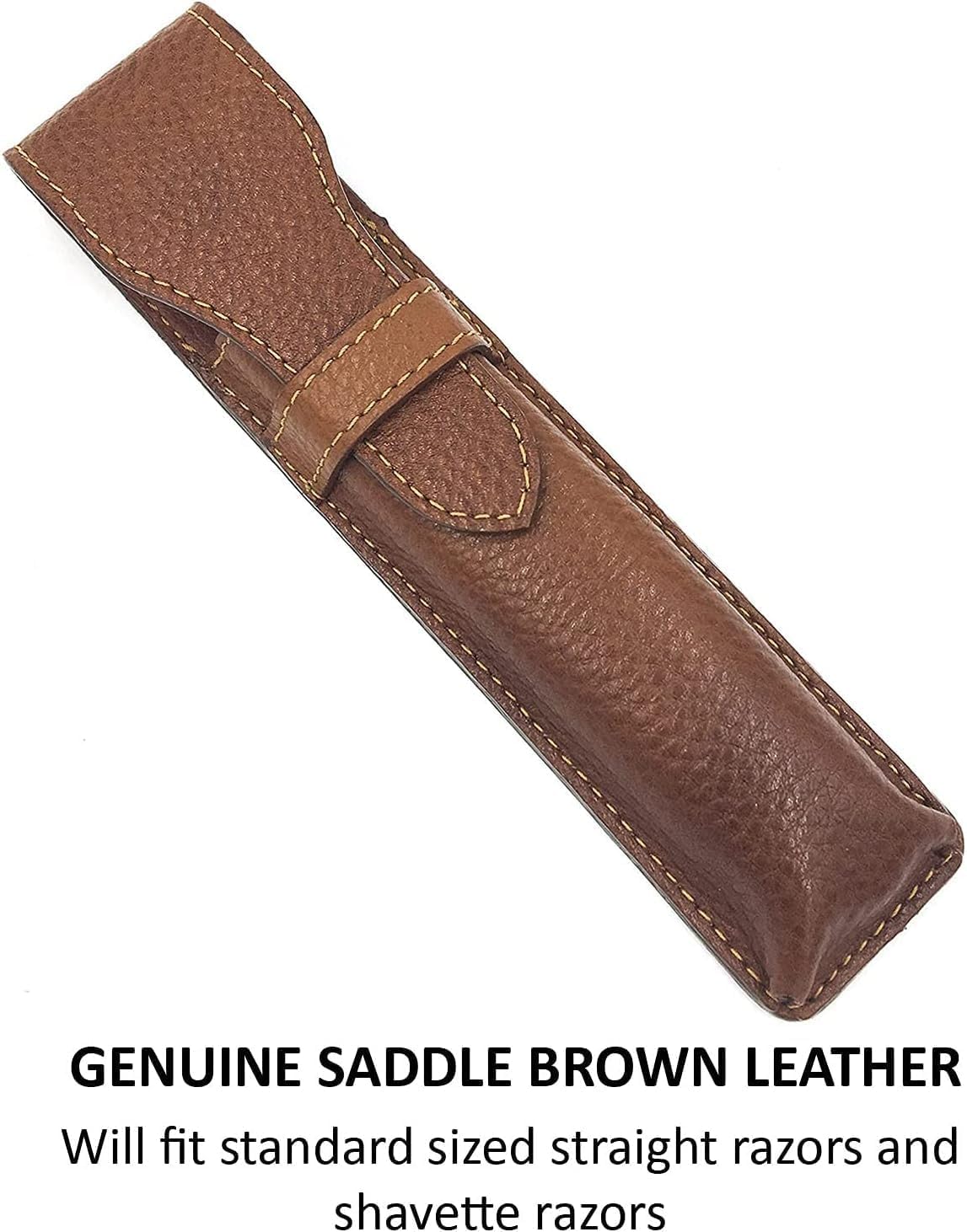 Parker Leather Saddle Brown Protective/Travel Case for Straight, Shavette and Barber Razors - from Parker Safety Razor