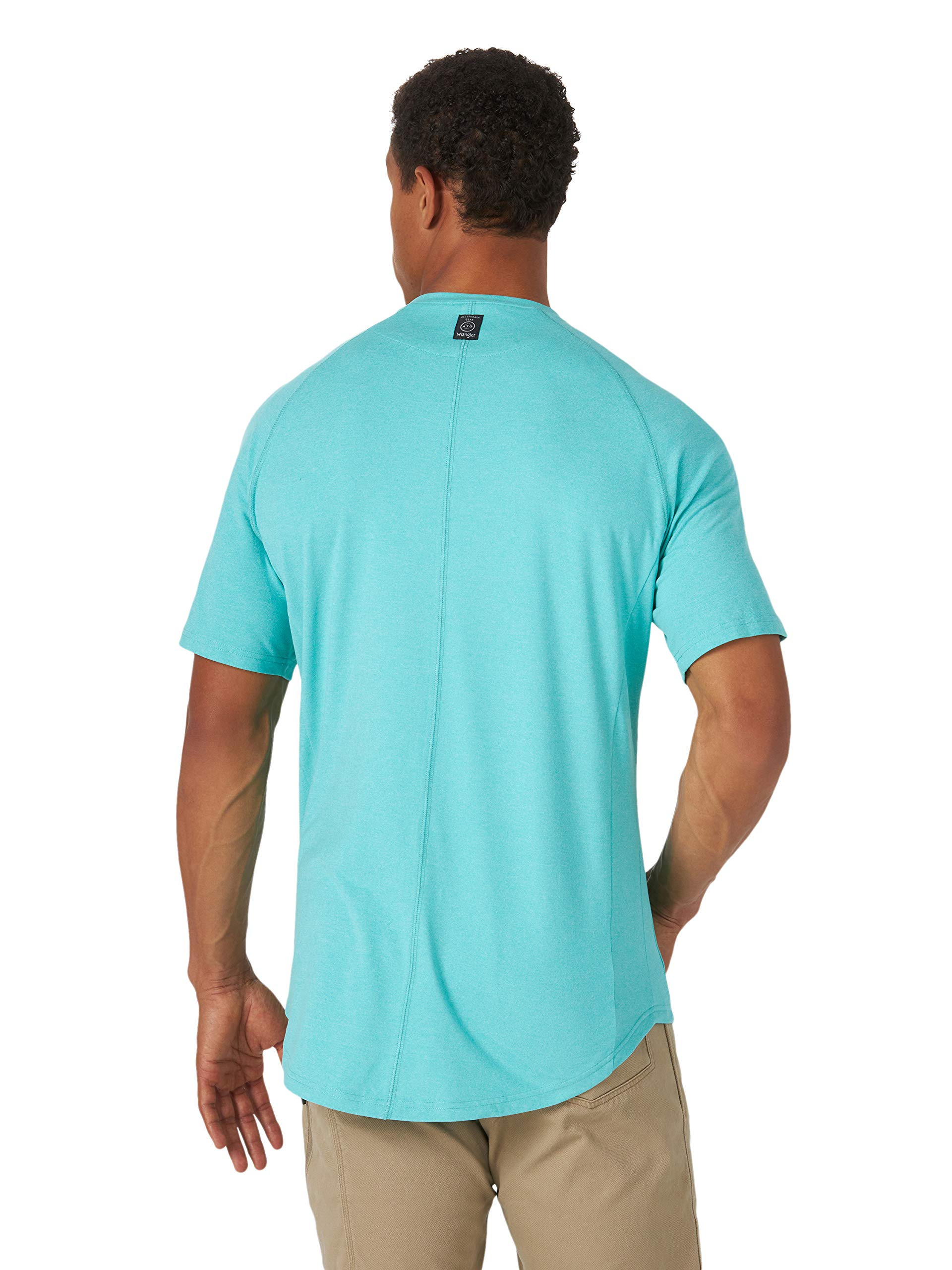ATG by Wrangler Men's Short Sleeve Performance T-Shirt, Turquoise, Large