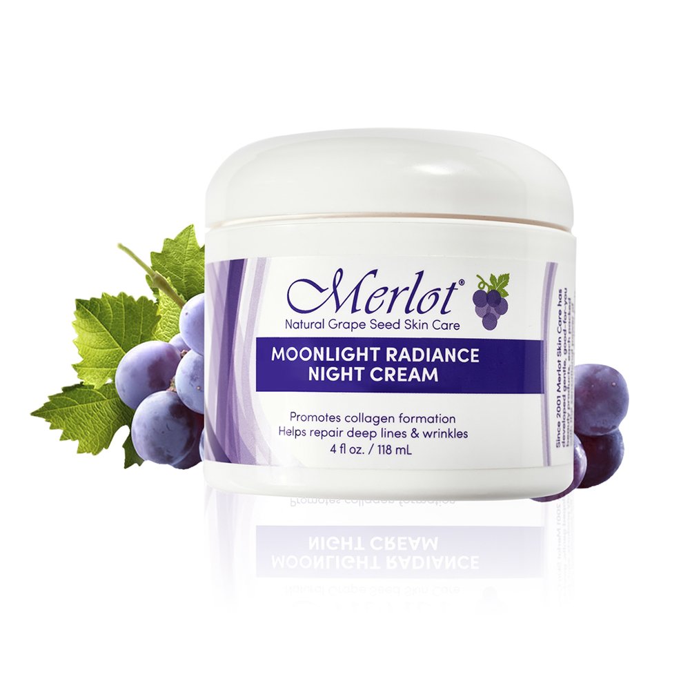 Merlot Moonlight Radiance Night Cream 4 oz lock in moisture overnight