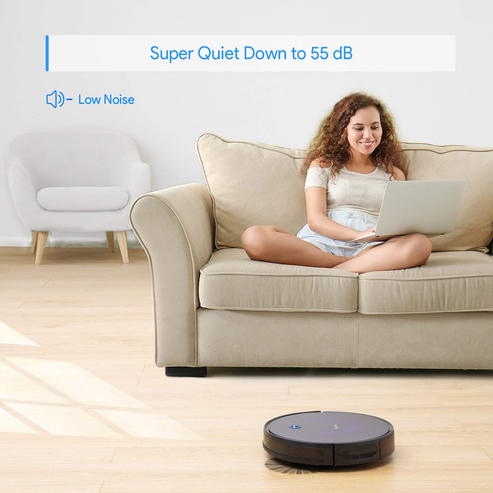 Bagotte Robot Vacuum,Upgraded 2000Pa Strong Suction Robotic Vacuum Cleaners,Automatic Carpet Boost,2.7in Thin,Super Quiet,Self-Charging with Boundary Strips,for Hardwood Floor Carpet Tile Pet Hair