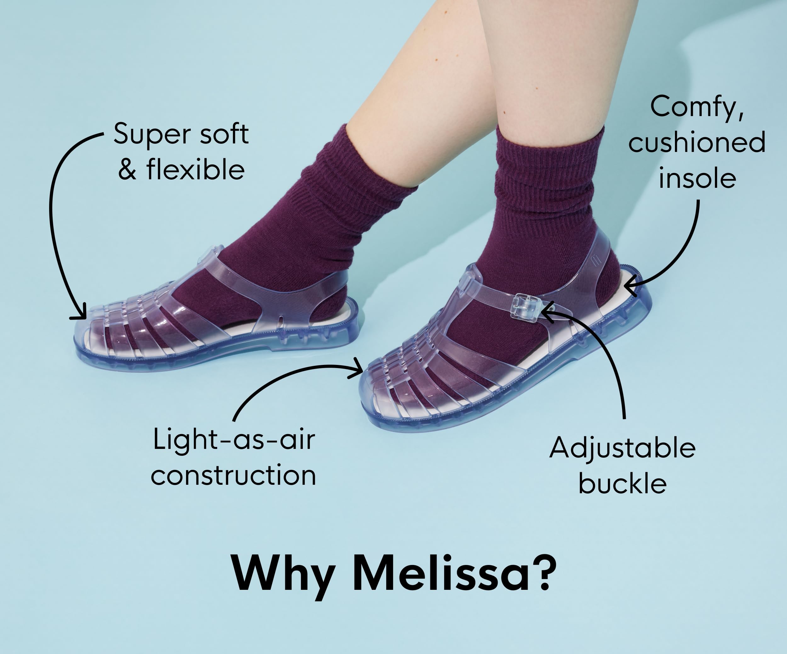 Melissa Possession Jelly Sandal for Women - The Iconic 90s Original Jelly Shoe, Fisherman’s Sandal with Adjustable Strap and Side Buckle, Clear, 8