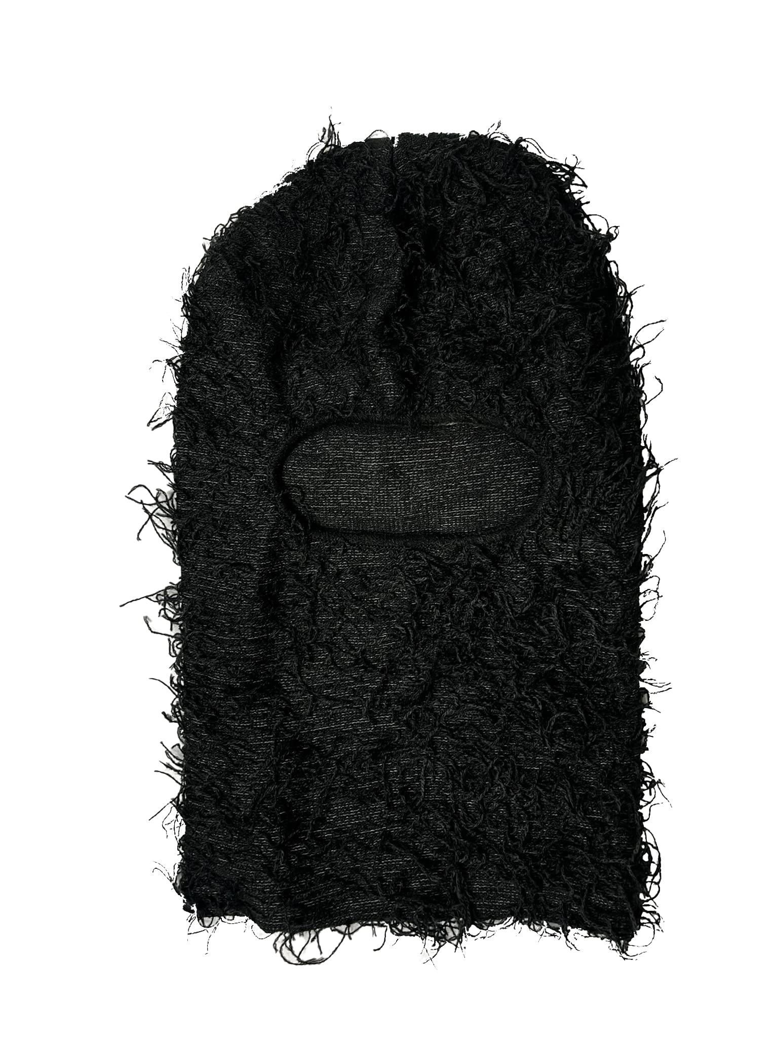 Balaclava Distressed Knitted Full Face Cover Fashion Winter Neck Warmer for Men Women Fits All Windproof (Black)