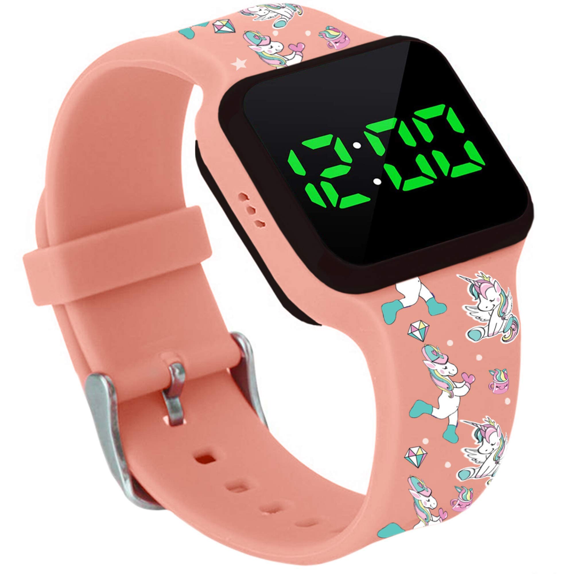 ATHENA FUTURES Potty Training Timer Watch with Flashing Lights and Music Tones Unicorn Pattern and Potty Training Chart for Toddlers - Princess Design - Sticker Chart, 4 Week Reward Chart