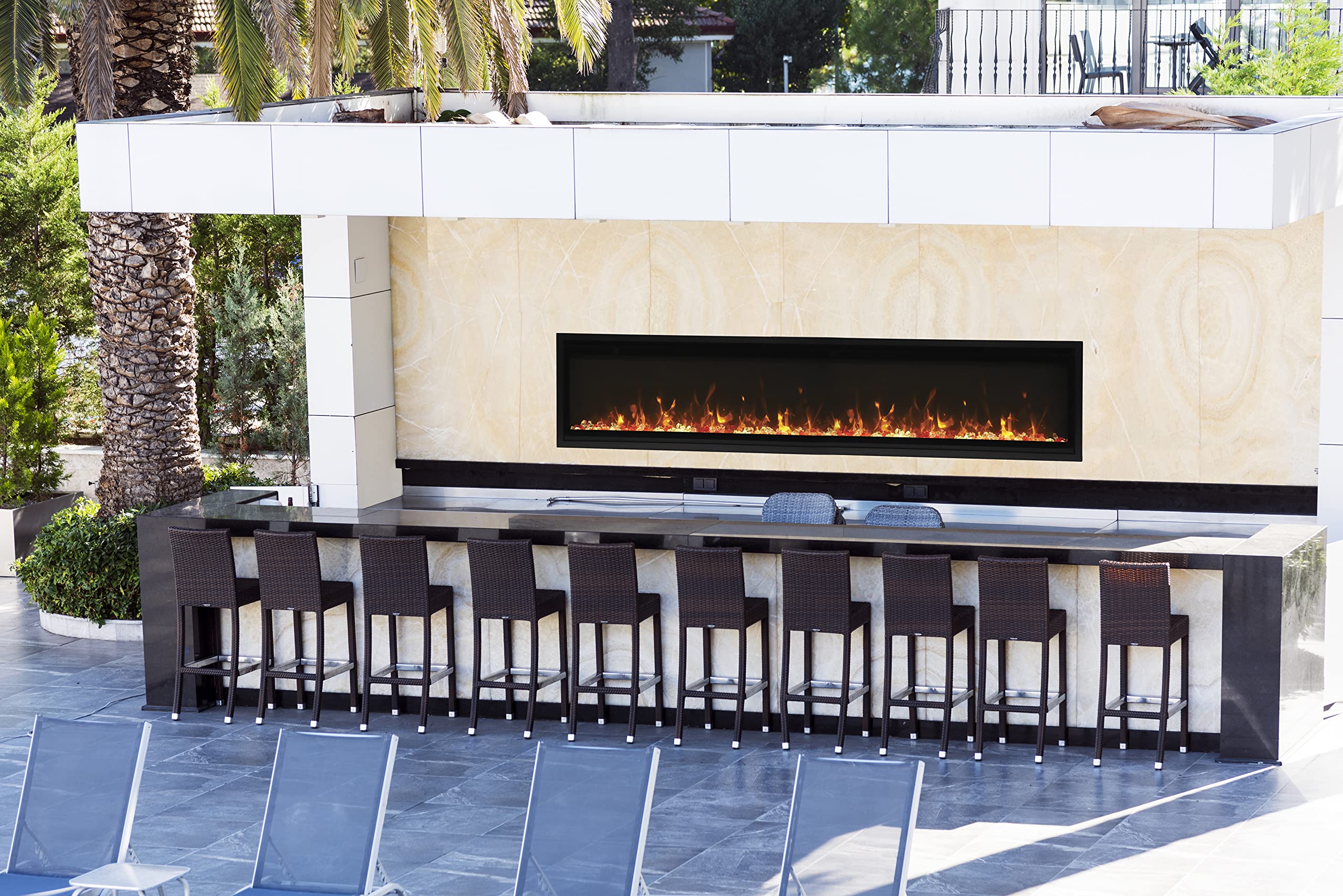 Amantii 72" Panorama Slim Indoor/Outdoor Electric Built-in Fireplace