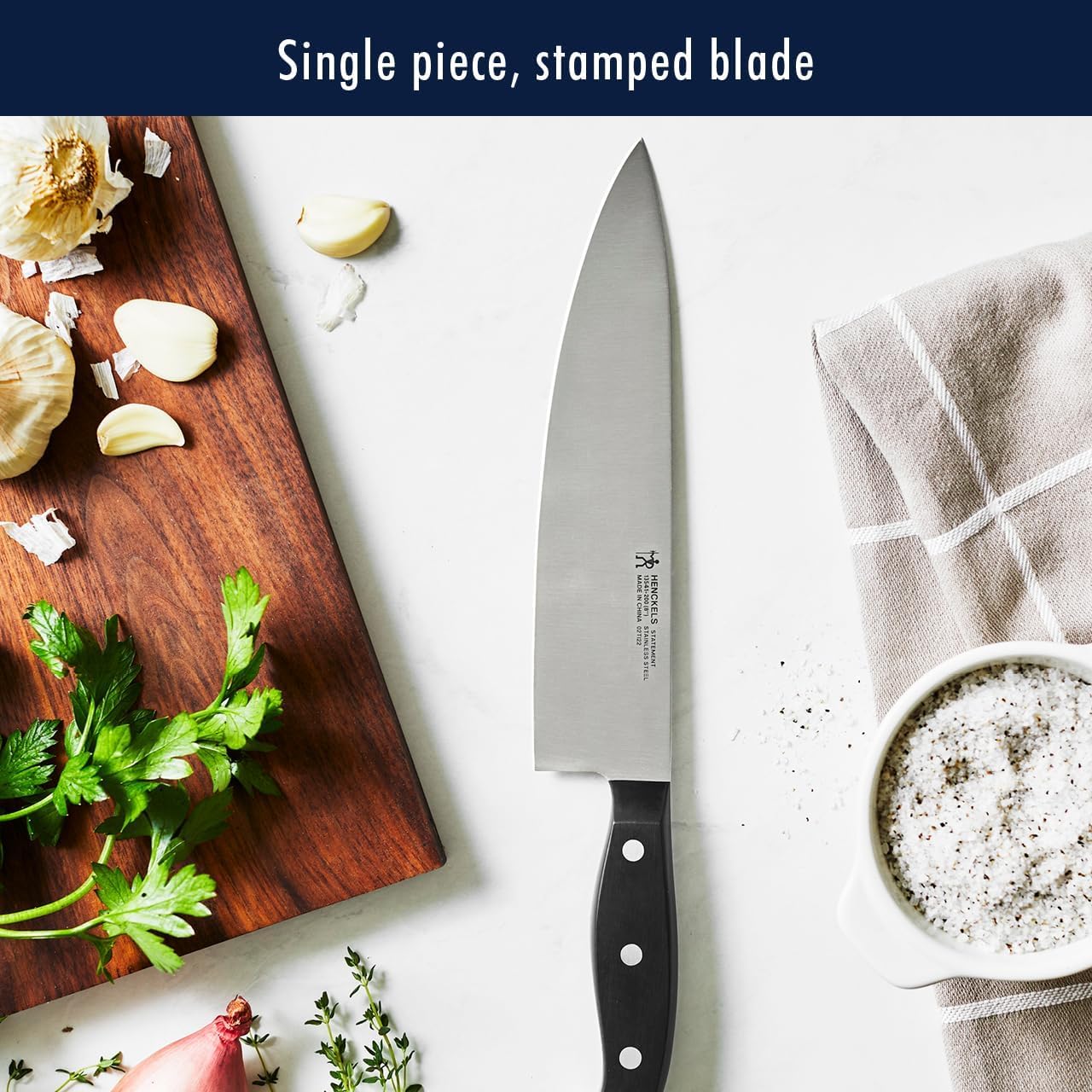 Henckels International Statement 14-pc Self-Sharpening Knife Block Set | 6 Steak Knives, Paring Knife, Santoku Knife, Bread Knife, Chef’s Knife, & More