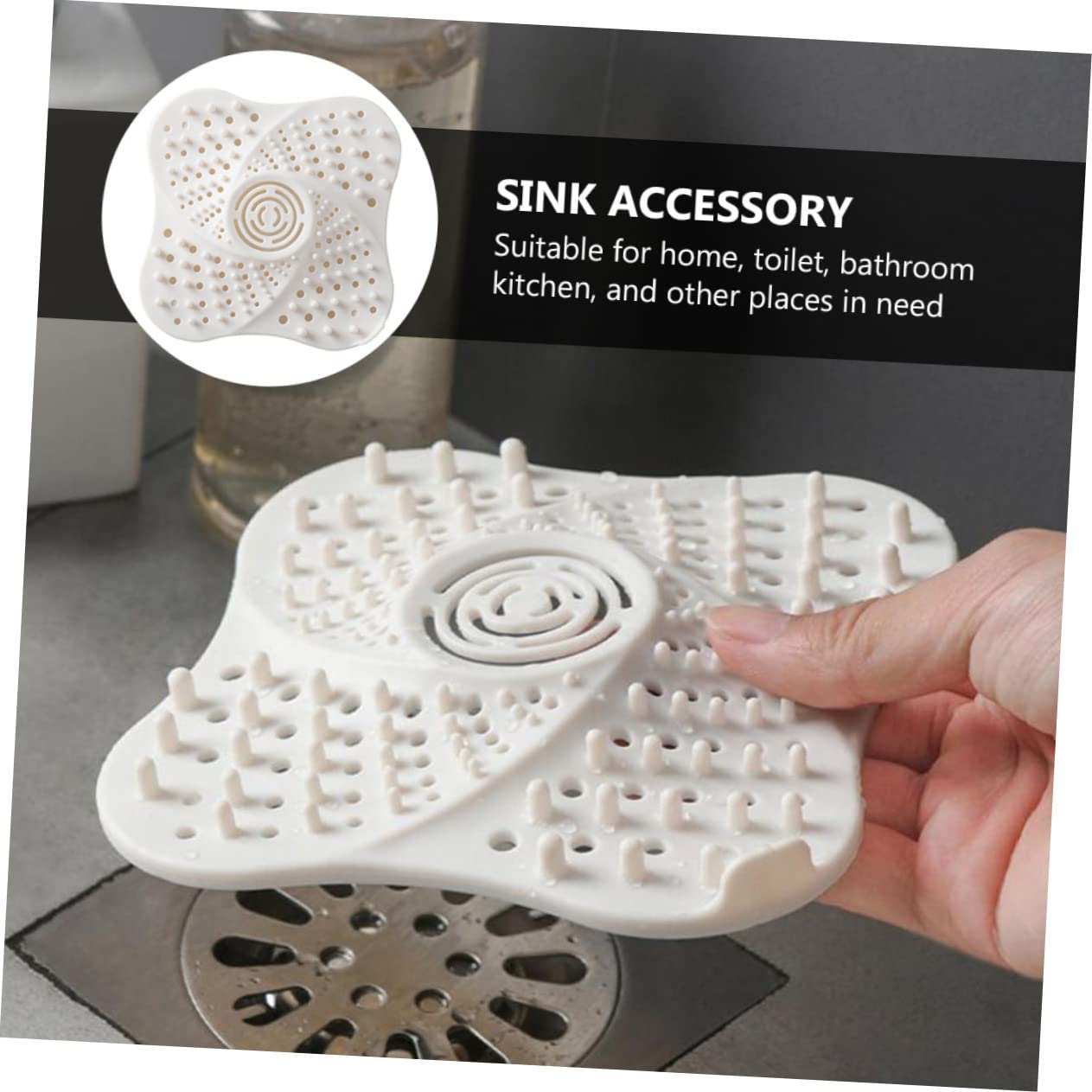 FUDGIO 4pcs Sink Filter Kitchen Sink Covers Draining Meshes Bathtub Drain Strainer Bath Drain Cover Silicone Drain Cover Bathtub Stickers Sink Accessory Kitchen Sink Filter Floor Drain