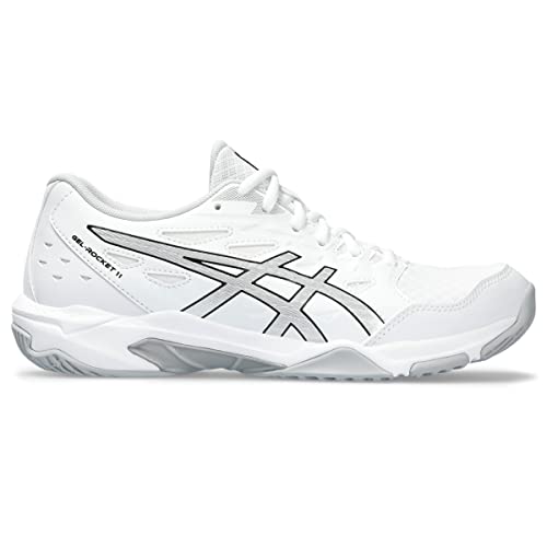 ASICS Women's Gel-Rocket 11 Volleyball Shoes, 8, White/Pure Silver