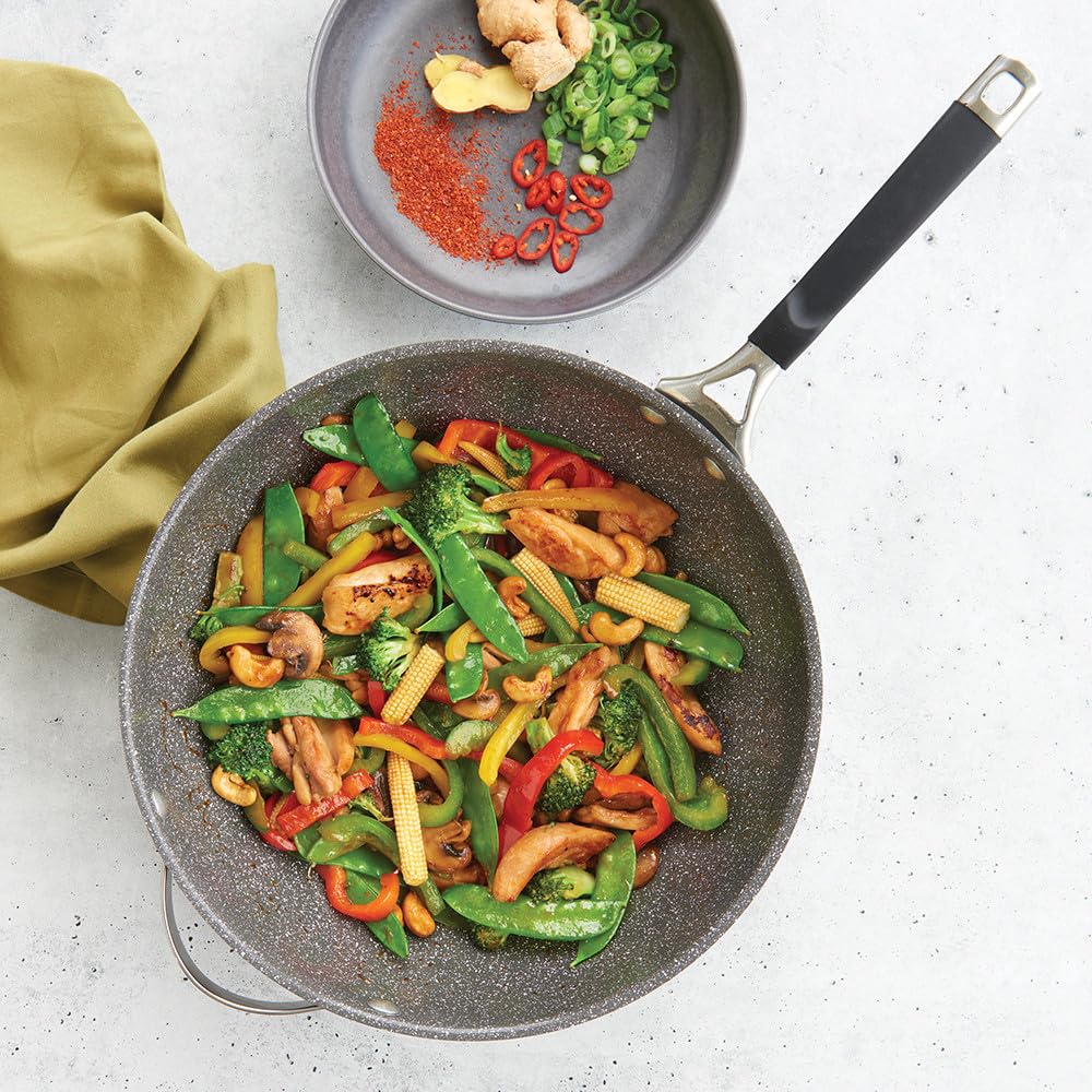 Nordic Ware Verde Aluminized Steel Cookware with Ceramic Coating, 12-Inch Wok