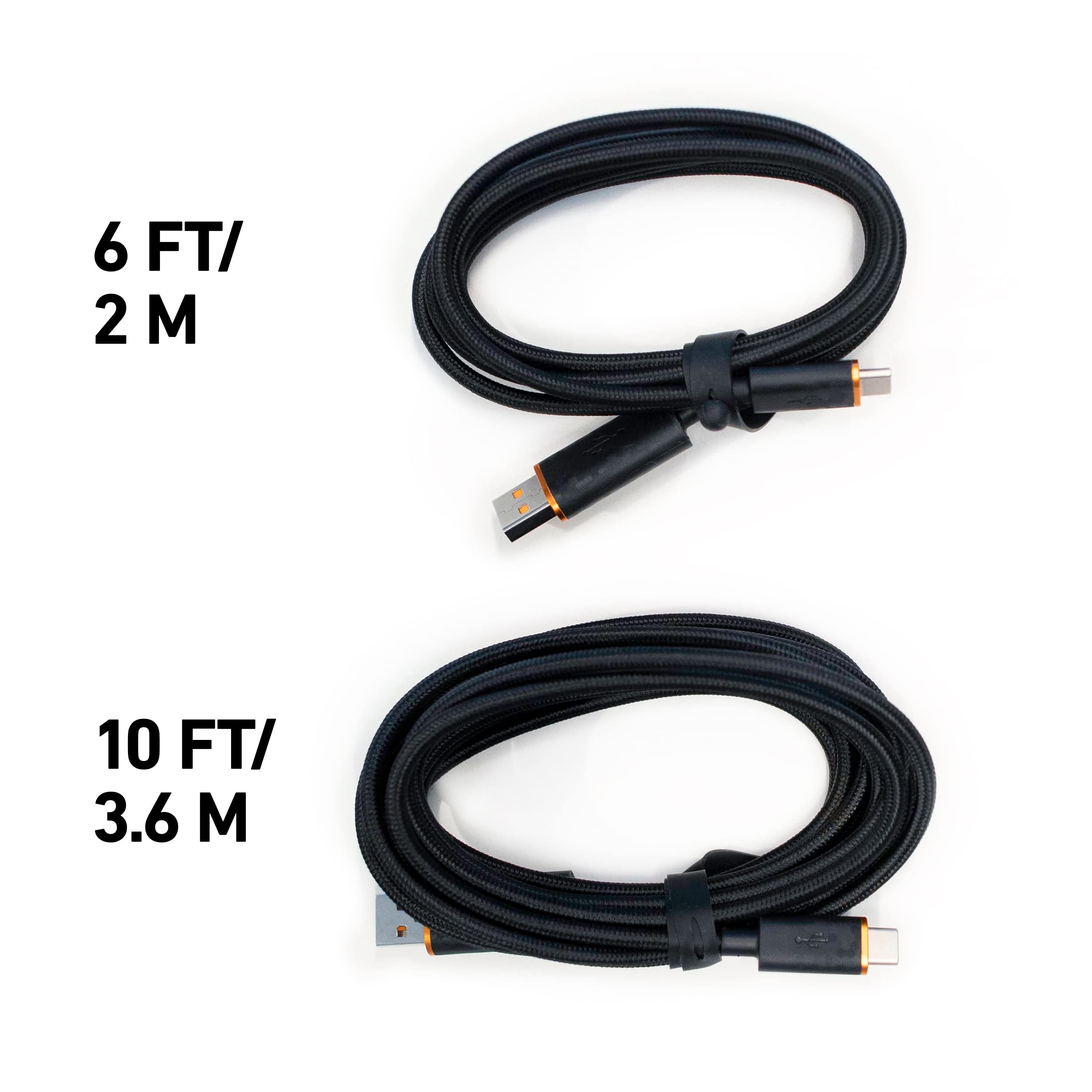 SCUF Braided USB-C Cable - Black 6 feet / 2 Meters USB Type C Connection and Charging for Xbox Controllers, PS5 Controllers, and Smart Phones - Xbox Series X;