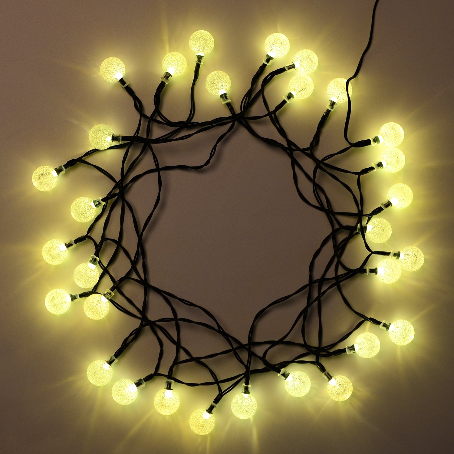 BAOANT Solar String Lights Crystal Ball Waterproof String Lights Solar Powered Fairy Lighting for Garden Home Patio Landscape Holiday Decorations(Warm White)
