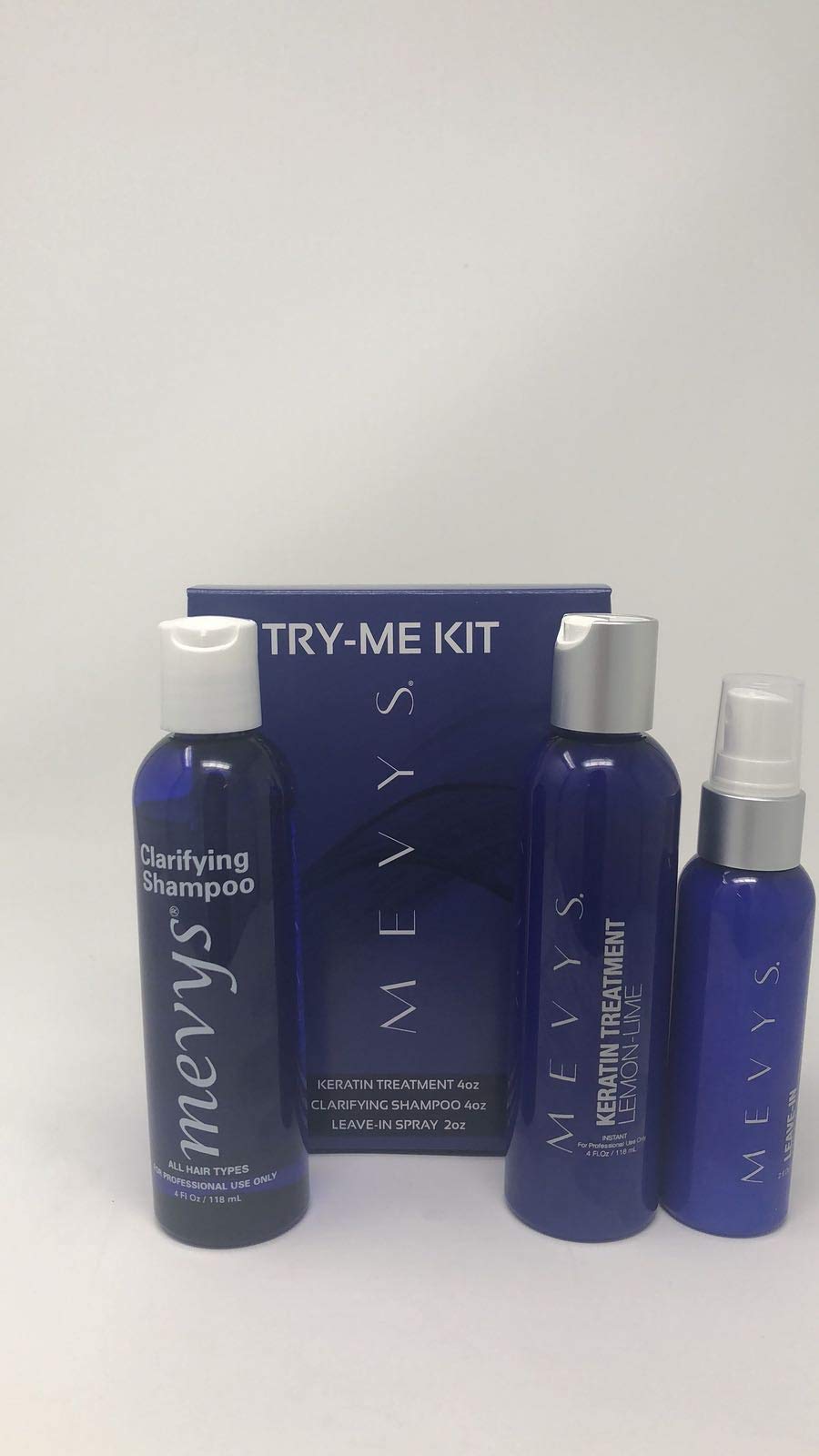 Mevys Try Me Kit - Starter Kit With Lemon Keratin, Clarifying Shampoo and Leave-In, Hair Keratin Treatment for Smoothing and Repair Damage Hair, Anti Frizz Control Repair Treatment for Frizzy Dry Hair