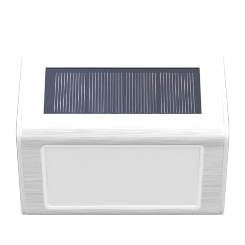 SEABLE Solar Step Light, Waterproof LED Solar Deck Lights Stainless Steel Solar Fence Lights for Garden Yard Patio Deck(Warm Light 2-Pack)