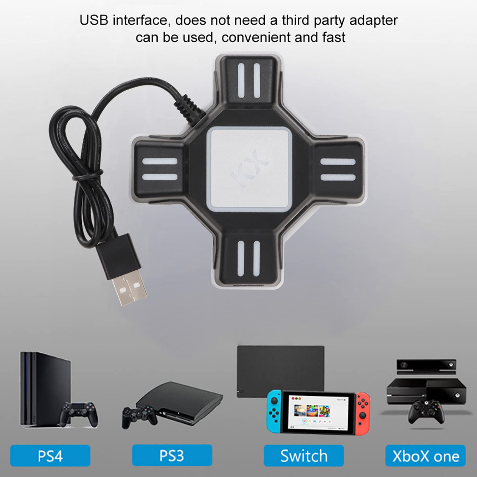 Gamepad Converter, Game Console Mouse and Keyboard Converter for PS4/PS4 Pro/PS4 Slim/XBOXOne/XBOXOne S/XBOXOne X/PS3/PS3 Slim/Switch