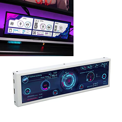 Bewinner 8.8 Inch IPS USB Mini Screen,for AIDA64 PC CPU RAM Data Time Monitor PC Sensor Panel Display, LCD Screen Inside Computer Case Secondary Screen, Auto Off