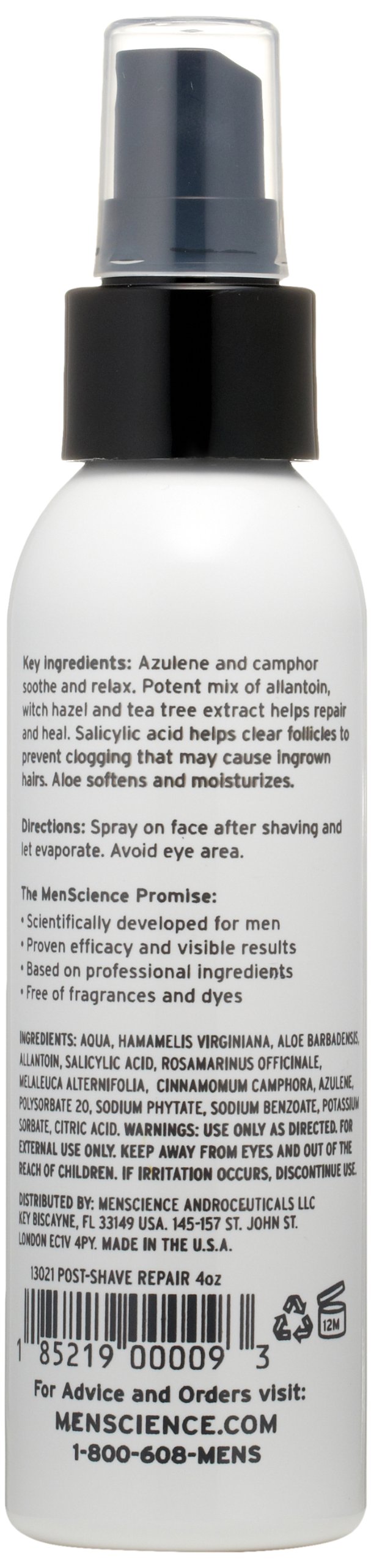 MenScience Androceuticals Post Shave Repair Alcohol and Oil Free, 4 Fl Oz