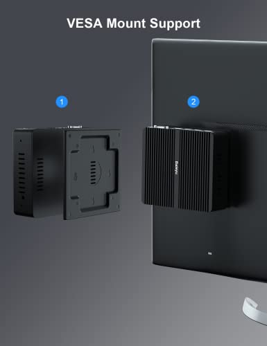 Baieyu Firewall Mini PC Quad Core Celeron J4125 with 8GB DDR4 256GB SSD OPNsense Firewall PC Support 4K HD, 4 × 2.5GbE LAN, 1 × HD, 1 × RS232 COM, 2 × USB3.0, 4 × USB2.0 Ports, Dual Band WiFi, BT4.0