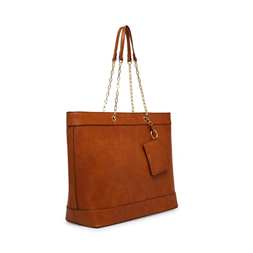 Anne Klein Large Tote with perf Ring Logo, Ginger Biscuit/Ginger Biscuit