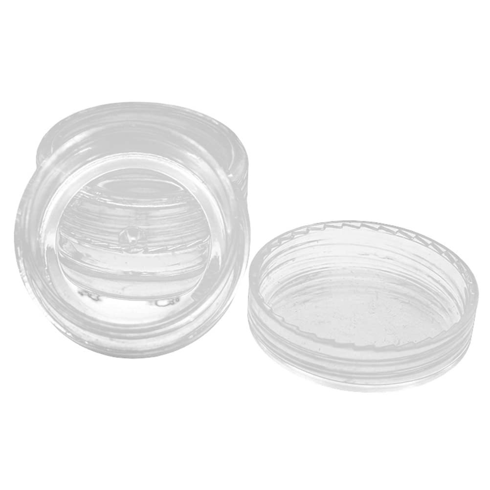 BeyBoss 50Pcs Mini Cosmetic Jar with Lids Clear Small Sample Pots Empty Travel Containers for Cosmetic Nails Creams Lipsticks Ear Studs(2.5g/2.5ml)