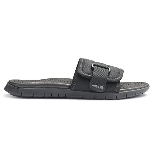 BASS OUTDOOR Topo Women’s Sandals – Open-Toe Slides for Beach or Backyard Hiking Shoe, Black, 9.5