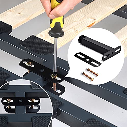 Bed Adjustable Legs, 9.8inch Metal Furniture Support Legs Foot Retractable Heavy Duty Bed Center Frame Height Slat Support Leg for Cabinet Sofa Platform Bed Frame Replacement Parts 1 Pcs (Black )