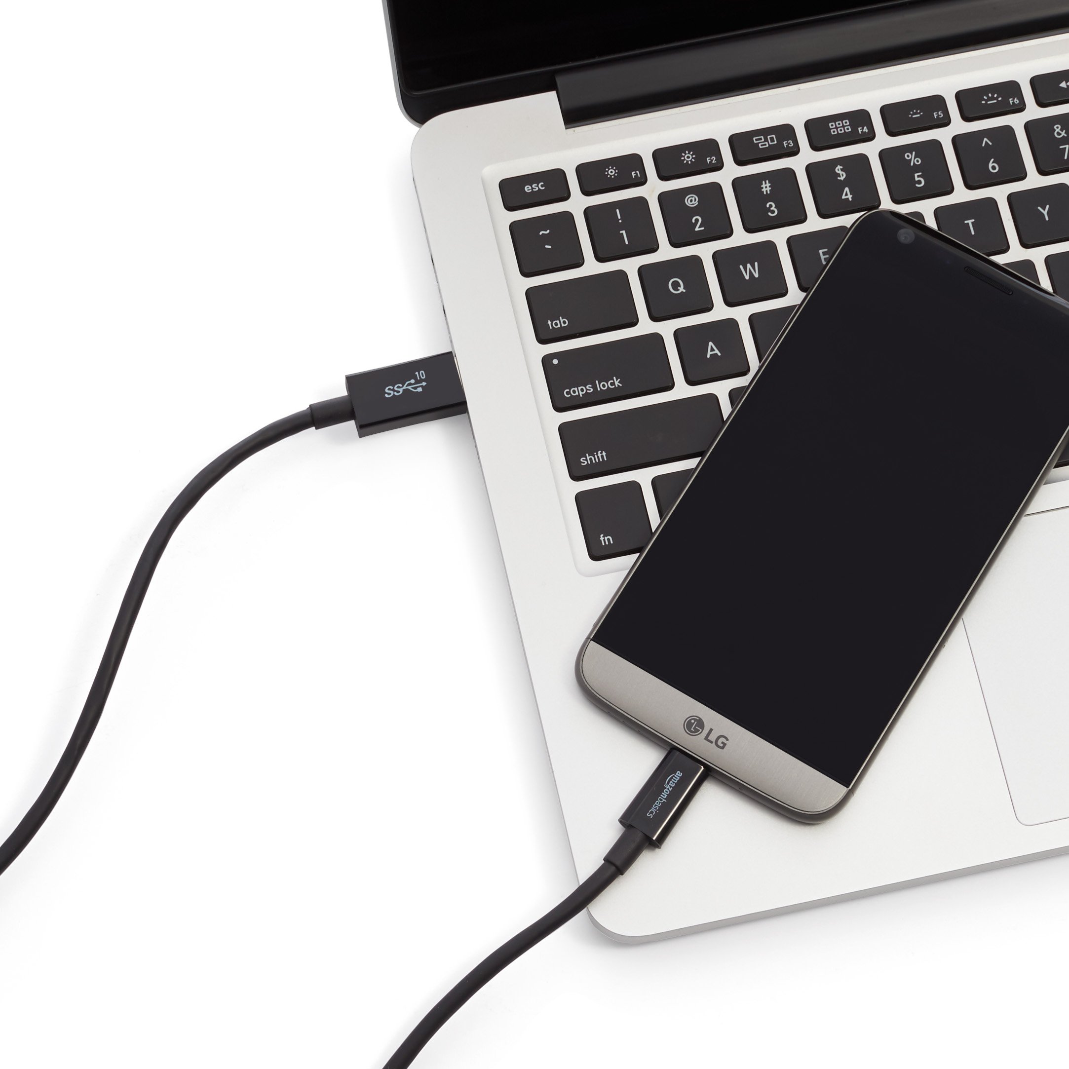 Amazon Basics USB-C to USB-A Male 3.1 Gen2 Cable - 3-Foot (0.9 Meters) - Black, 5-Pack