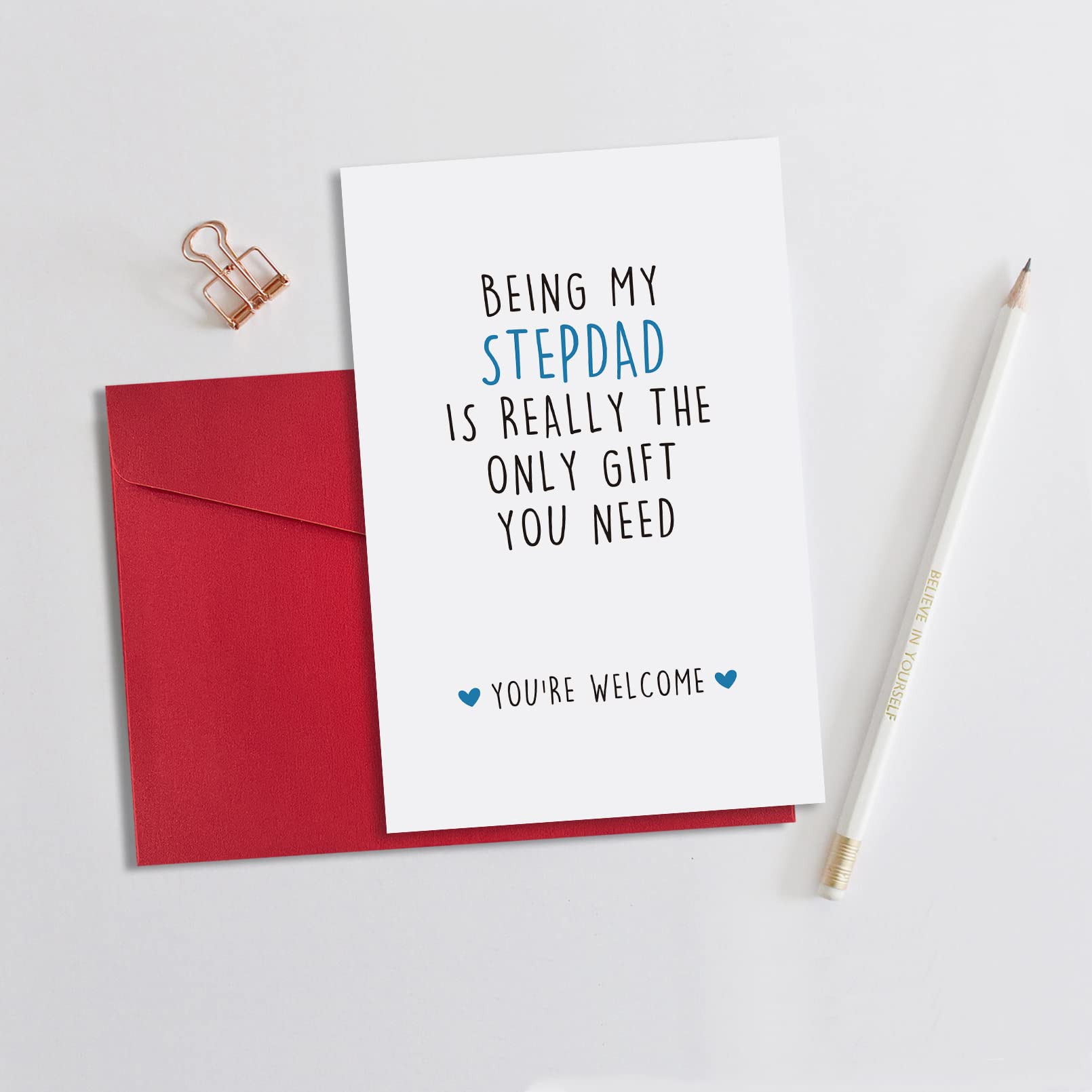 Ogeby Funny Father’s Day Card for Stepdad, Cheeky Birthday Card for Him, Being My Stepdad Is Really the Only Gift You Need