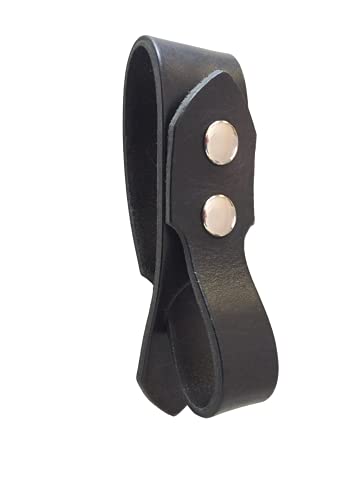 Black Leather Tankard Strap for Belt Renaissance Festival Beer Mug Holder Fits on Wide Belts USA Made