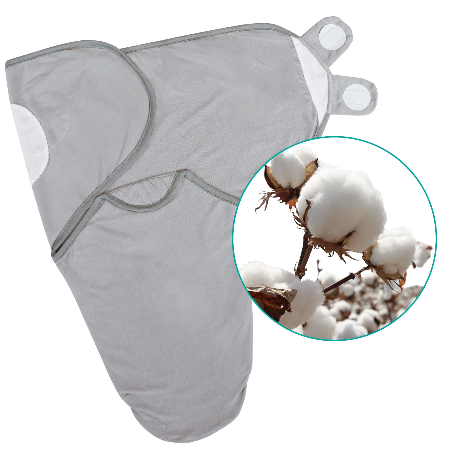 Biloban Baby Swaddles 0-3 Months for Boy Girls, Baby Swaddle, Newborn Swaddle, Cotton Swaddle Blanket, Newborn Essentials, Grey & Navy, 2 Pack