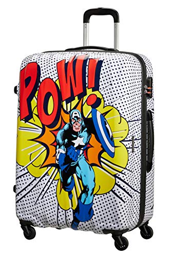 AMERICAN TOURISTER Luggage Suitcase, Multicolored (Captain America Pop Art), L (75 cm-88 L)
