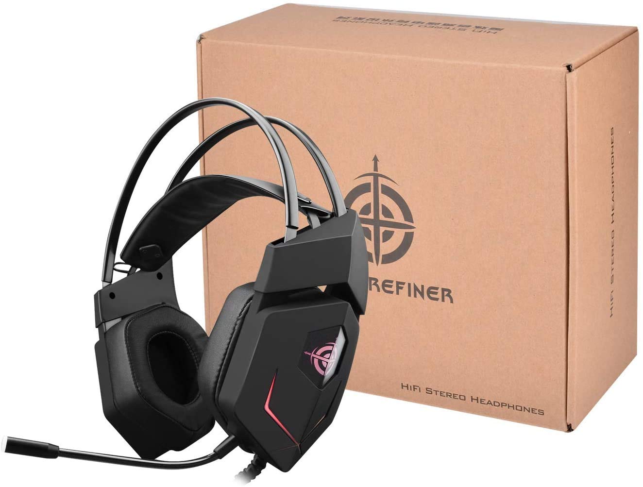 Gaming Headset, BestOff GAMV3 Stereo Wired Gaming Headphones Super Bass Over Ear Headphones with Surround Sound, LED Light and Noise Reducing Microphone,Compatibility with PS4,PC