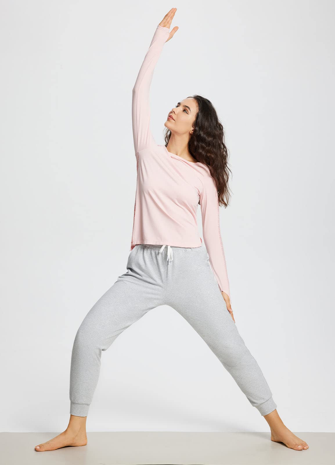BALEAF Women's Cotton Joggers Pants with Pockets, Yoga Lounge Sweatpants for Women Workout Running Casual Light Gray XL