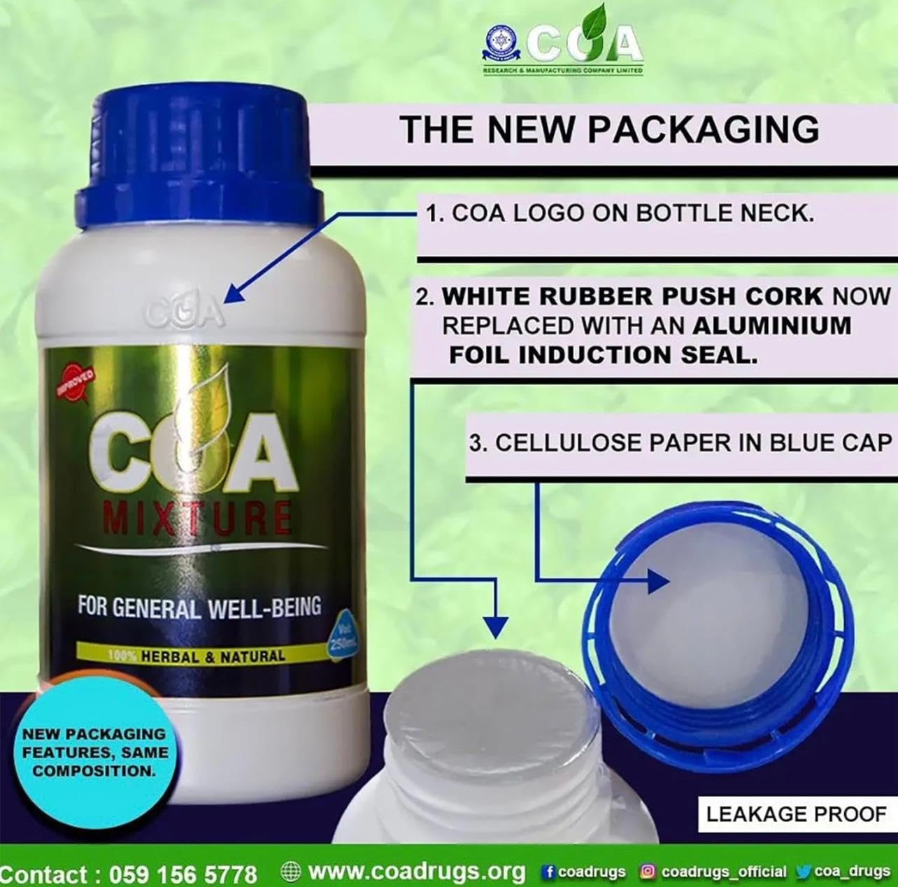 COA MIXTURE for General Well-Being Liquid Herbal Supplement