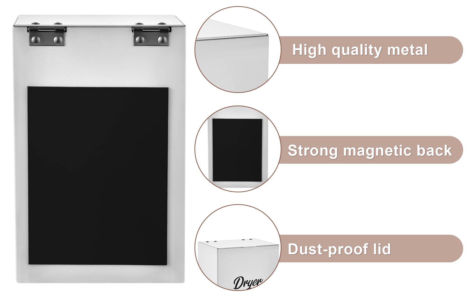 Magnetic Dryer Sheet Holder for Laundry Room Organizition ,Metal Dryer Sheet Container with lid,Dryer Sheet Dispenser,Wall Dryer Sheet Box,Fabric Sheet Holder,Laundry Detergent Sheets Dispenser